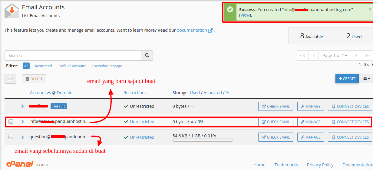 Membuat dan Mengelola akun email di cPanel – Tutorial Domosquare.com